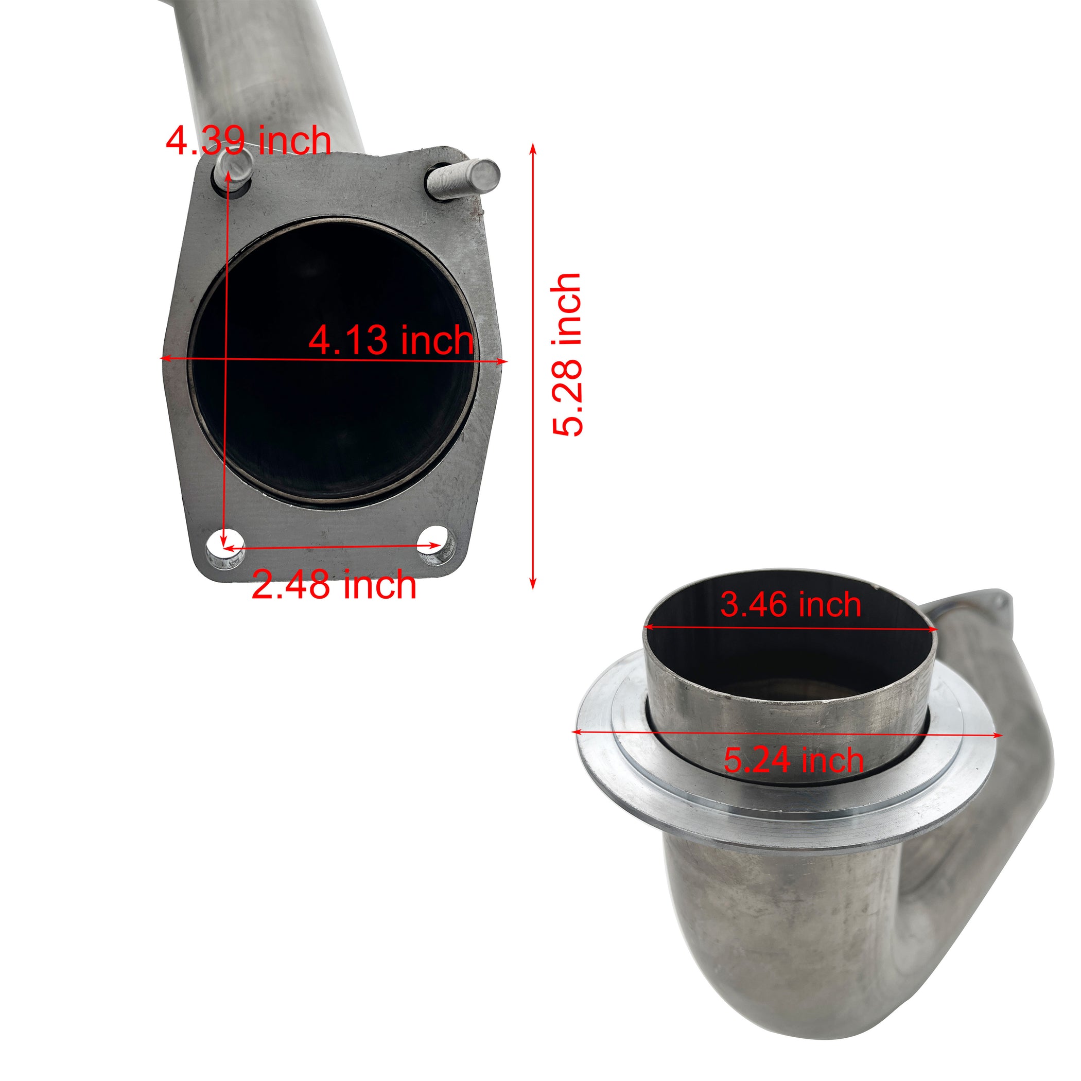 2017-2019 6.6L Duramax L5P 4" DPF Delete pipe & 3.5" Downpipe w/EGR De ...