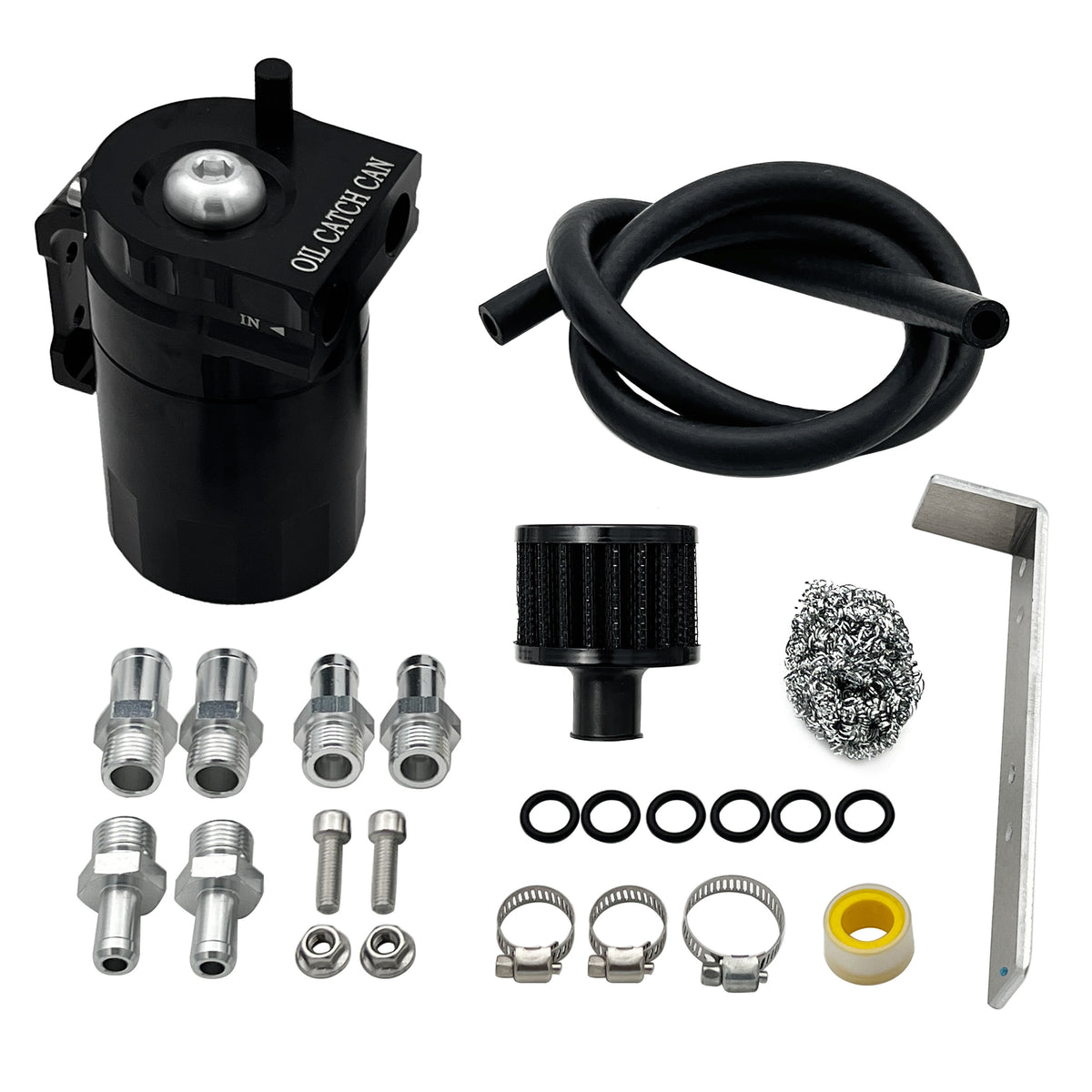 Oil Catch Reservoir Breather Can Tank with Filter Cylinder Aluminum ...