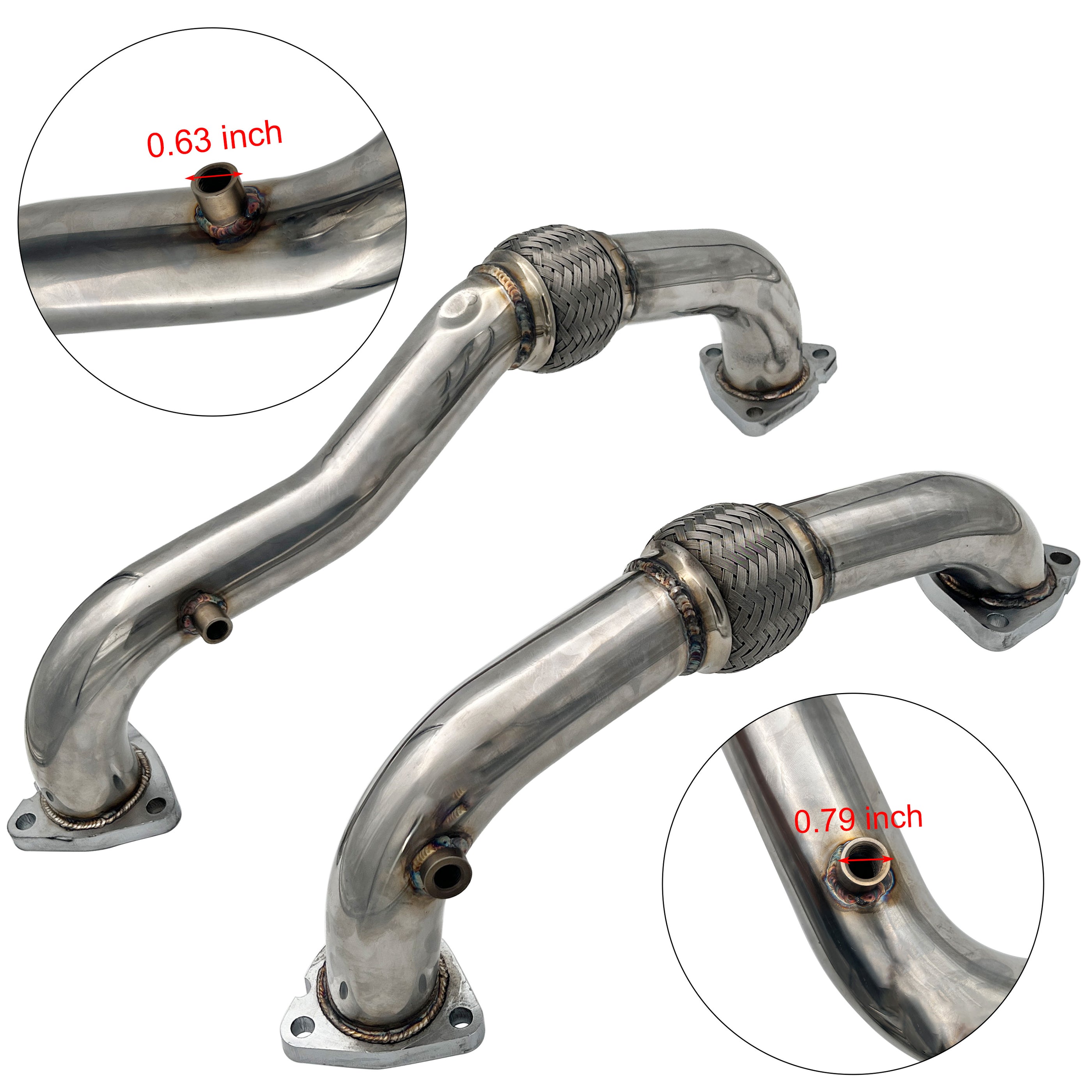2008-2010 6.4L Ford Powerstork Up Pipes & EGR Coolant Filter delete kit ...