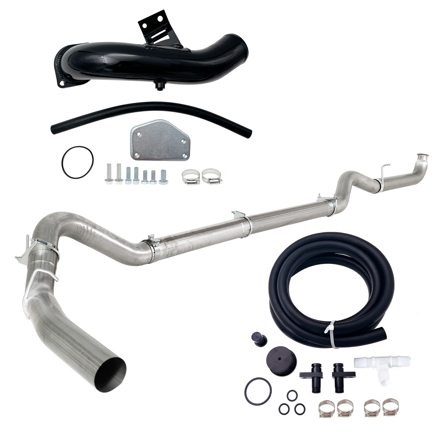 4" Downpipe-Back DPF/CCV/EGR delete kit for 2004-2005 LLY 6.6L Duramax ...