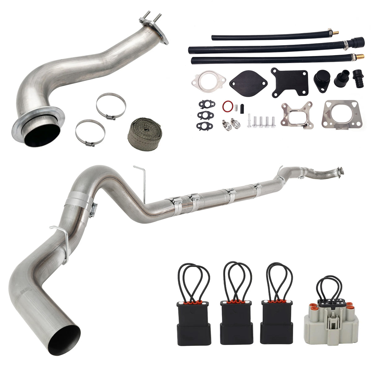 5" DPF Delete pipe & 3.5" Downpipe w/EGR Delete kit for 2017-2019 6.6L ...